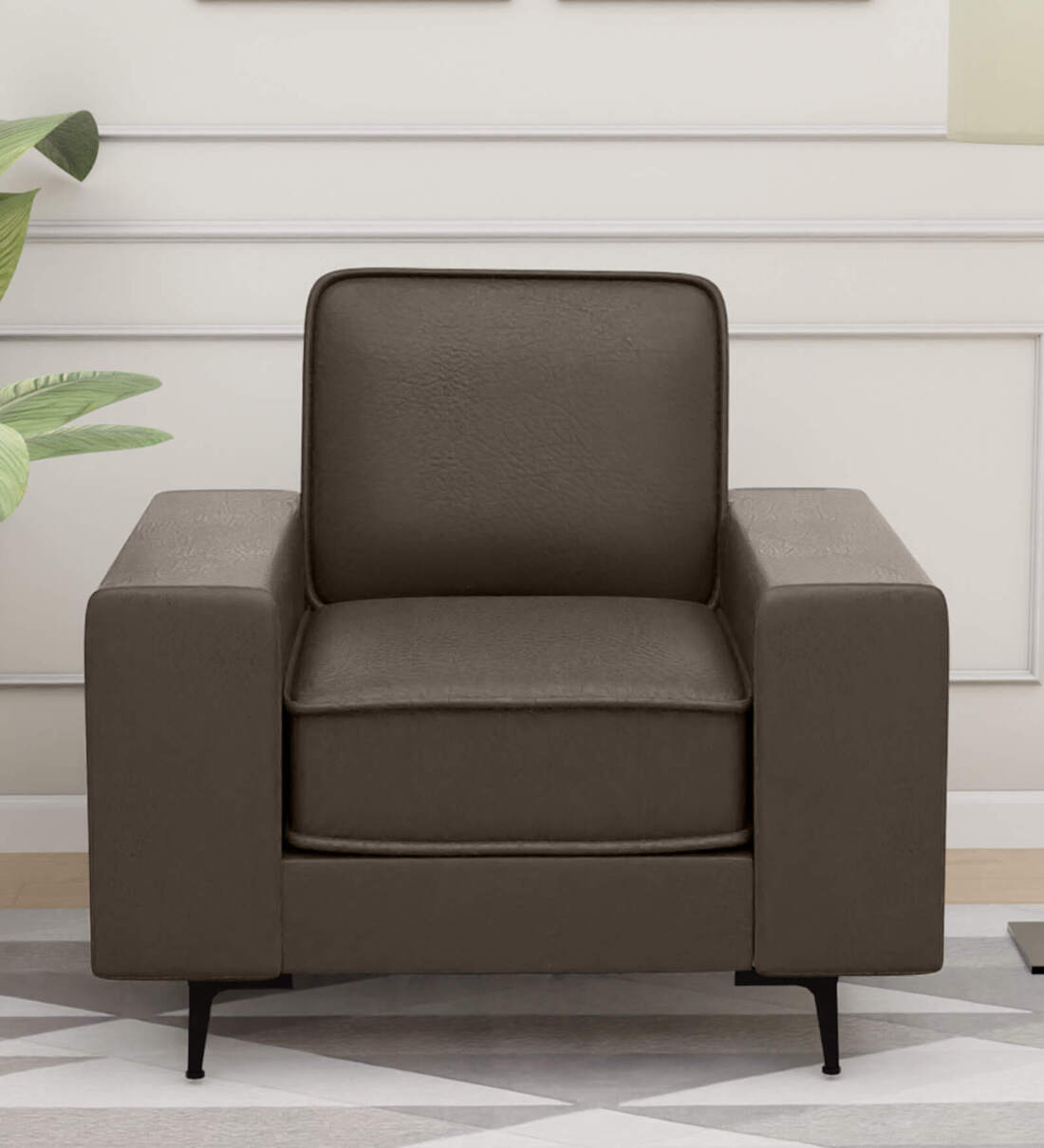 Buy Toro Fabric 1 Seater Sofa In Dark Grey Colour at 20% OFF by Eros ...