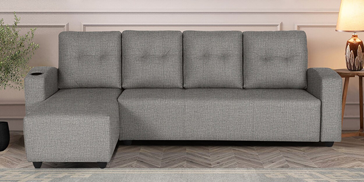Buy Topaz Fabric RHS Sectional Sofa In Slate Grey Colour at 38% OFF by ...