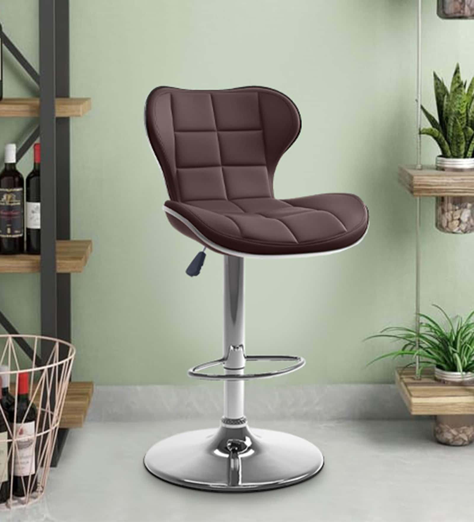Buy Tokyo Leatherette Bar Stool In Brown Colour With Swivel at 4% OFF ...