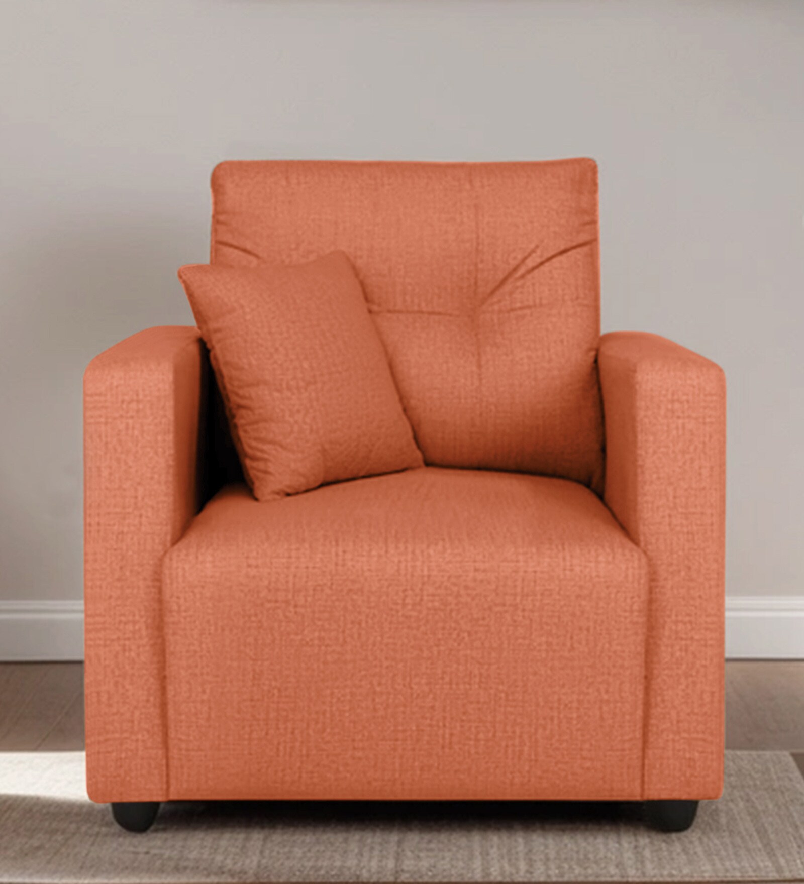 Buy Topaz Fabric 1 Seater Sofa In Terracotta Colour at 30% OFF by Trevi ...