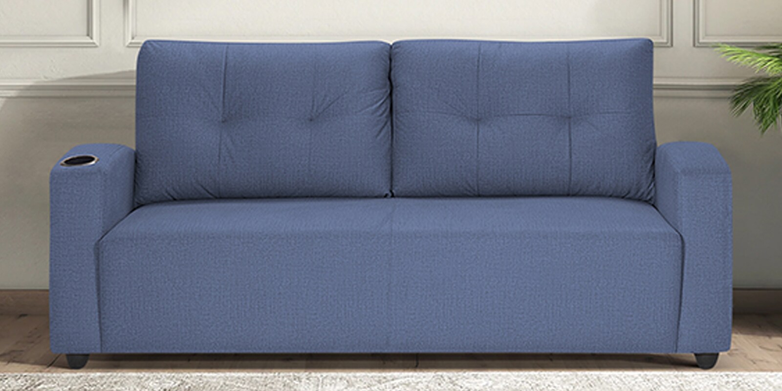 Buy Topaz Fabric 3 Seater Sofa In Azure Blue Colour Online - Lawson Sofa Sets - Sofa Sets ...