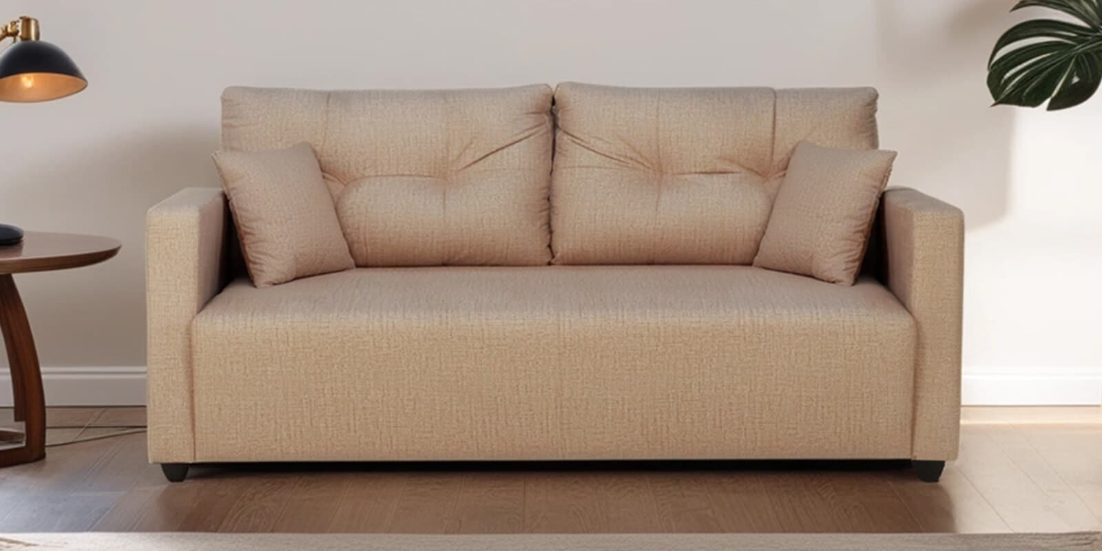 Buy Topaz Fabric 3 Seater Sofa In Neutral Beige Colour at 30% OFF by ...