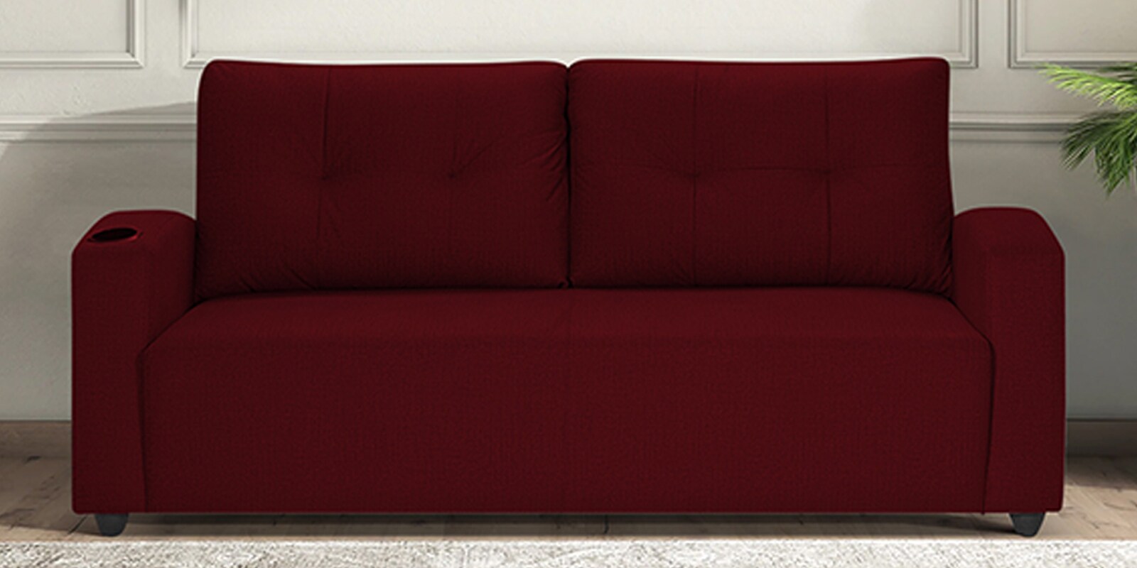 Buy Topaz Fabric 3 Seater Sofa In Red Colour at 30% OFF by Trevi ...