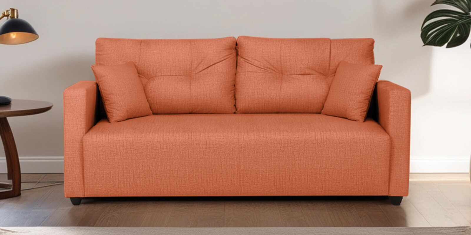 Buy Topaz Fabric 3 Seater Sofa In Terracotta Colour at 30% OFF by Trevi ...