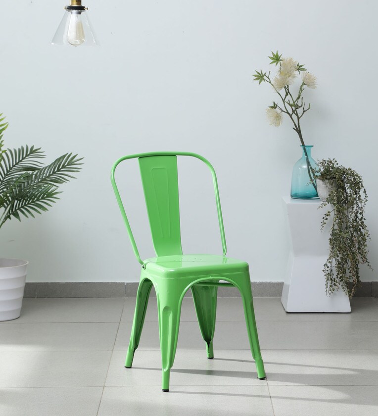 Buy Tolix Metal Cafe Chair in Green Colour by Decorative Online - Cafe ...