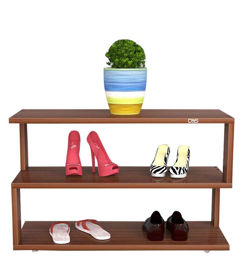 Buy Tomas Open Shoe Rack in Classic Walnut Finish Online - Open Shoe ...