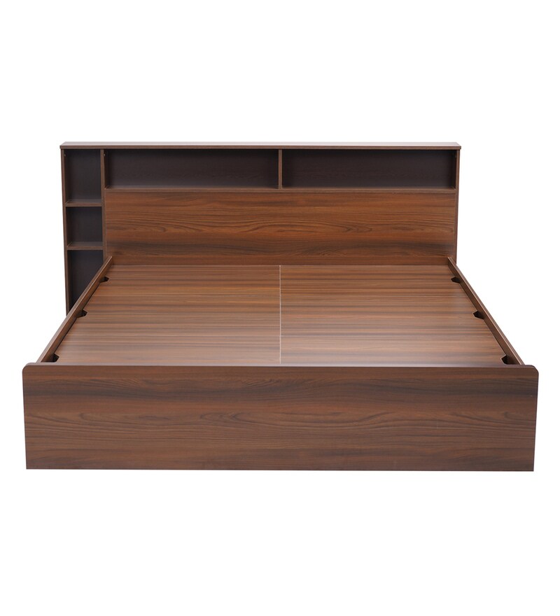 Buy Torrie King Size Bed in Classic Walnut Finish with Box Storage ...