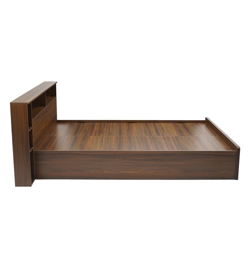 Buy Torrie King Size Bed in Classic Walnut Finish with Box Storage ...
