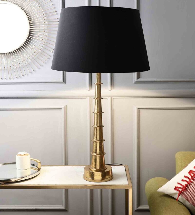 Buy Tower Lamp in Gold Finish By Decor de maison Online - Metal - Table ...