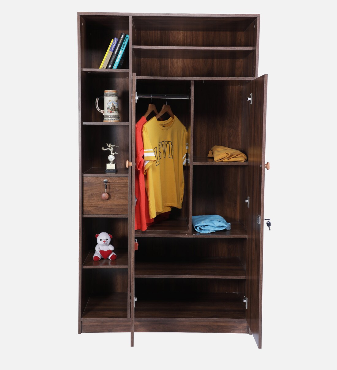 Buy Tree 2 Door Wardrobe in Walnut Finish Online - 2 Door Wardrobes ...