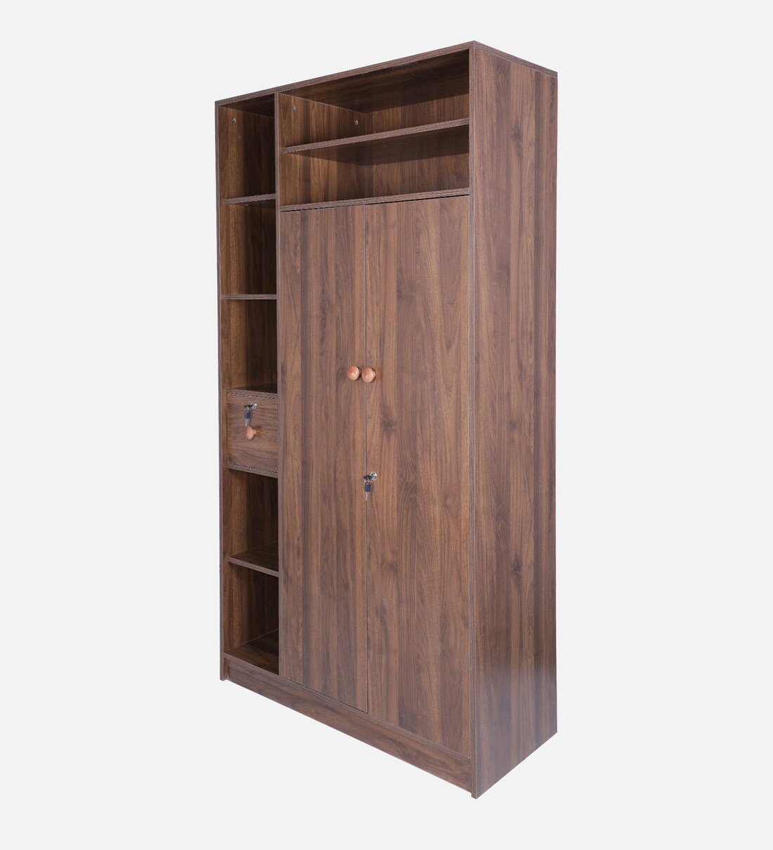 Buy Tree 2 Door Wardrobe in Walnut Finish Online - 2 Door Wardrobes ...