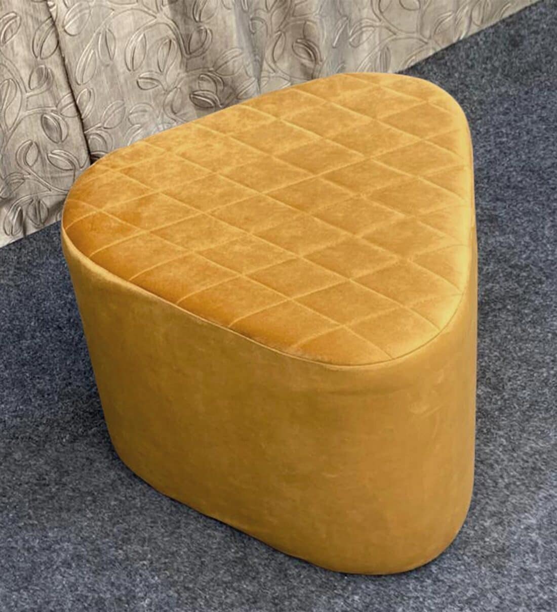 Buy Triangle Fabric Pouffe in Golden Yellow Colour at 31% OFF by ...