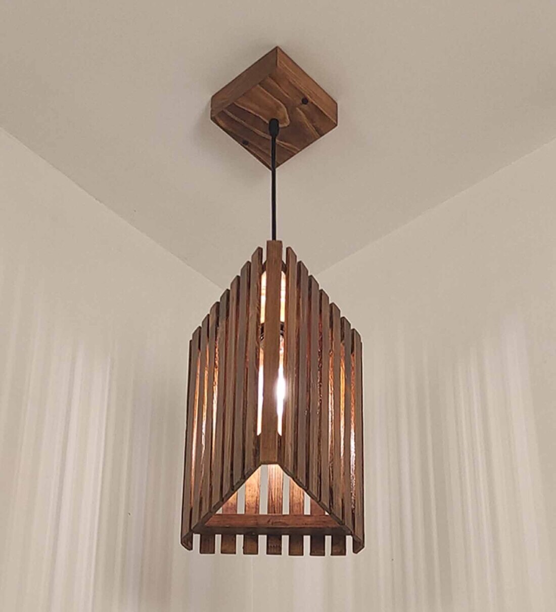 Buy Trika Brown Solid Wood Single Hanging Light at 51% OFF by Symplify ...