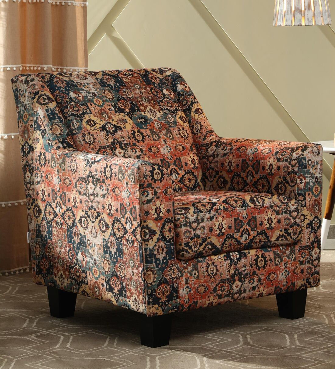 Buy Voorst Fabric Full Back Lounge Chair In Rust Colour at 2% OFF by ...