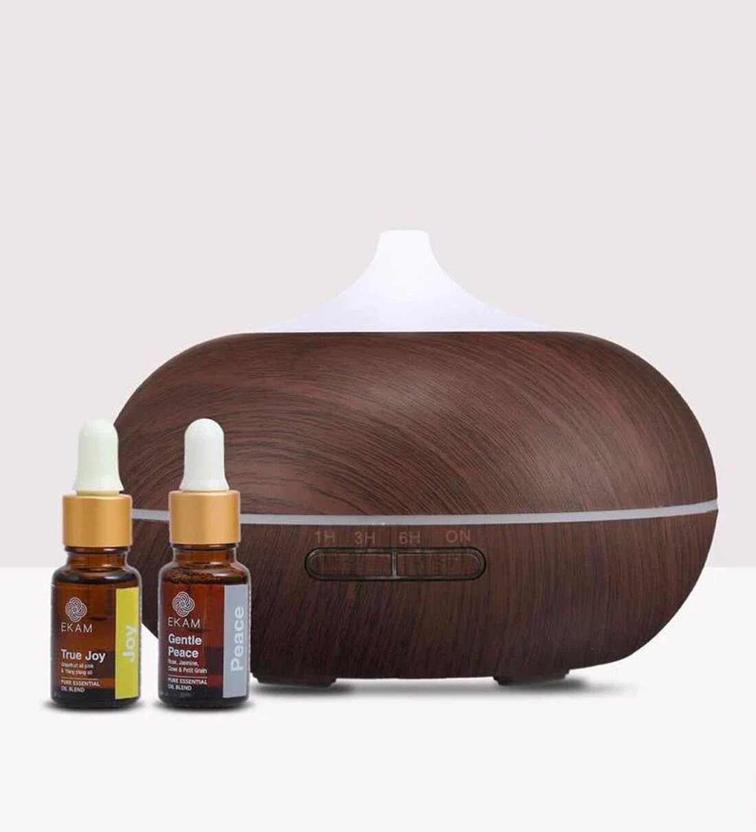 Buy True Joy & Gentle Peace (Set of 3) Wooden Diffuser with 2 Aroma Oil Bottles by Ekam Online ...