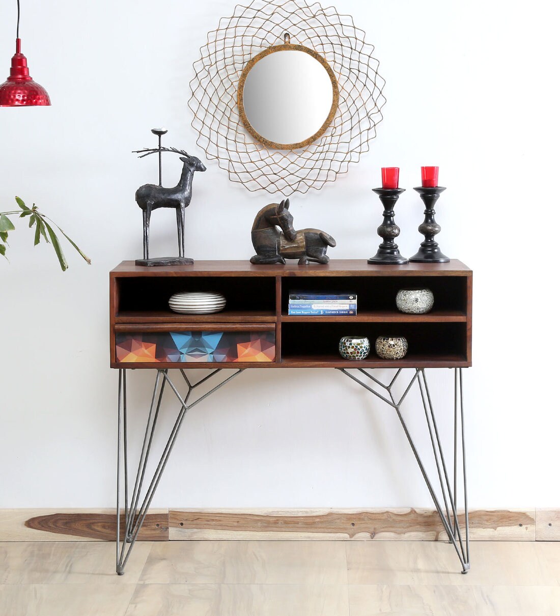 Buy Trussel Solid Wood Console Table in Premium Acacia Finish at 4% OFF ...