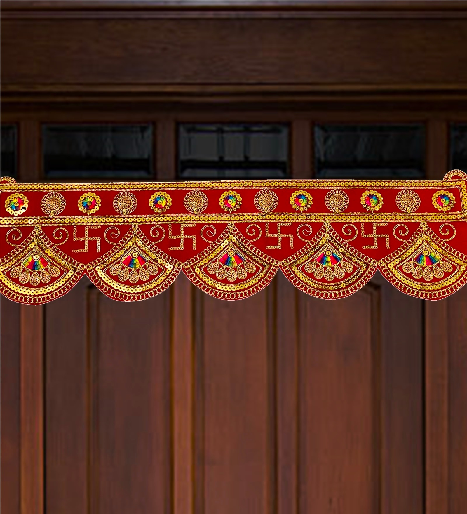 Buy Traditional Handmade Bandarwal Red Velvet 18 Inch Swastik Torans at 33% OFF by D'Dass ...