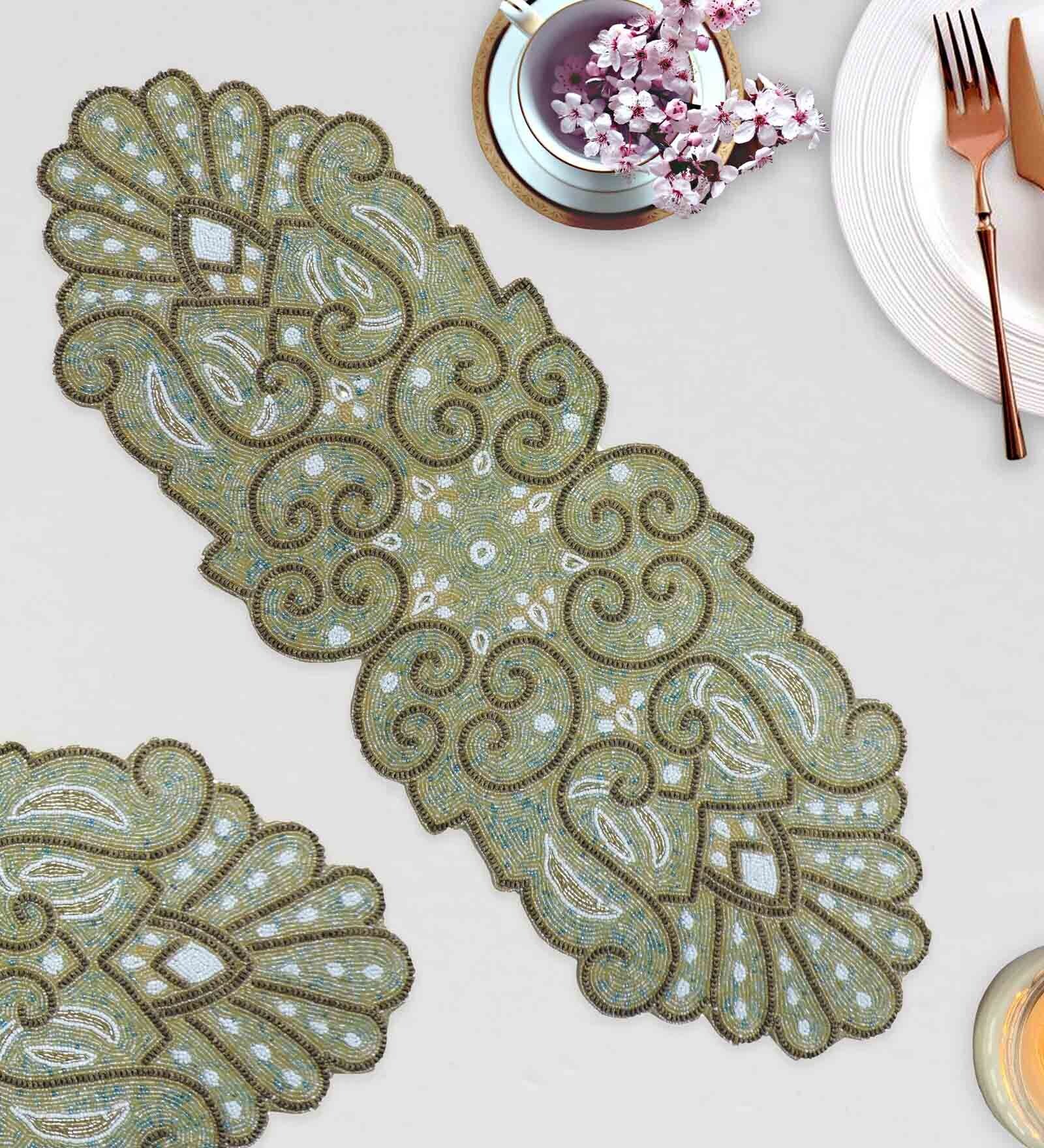 Buy Traditional Multicolor (89x31) Polyester Table Runner by Trunkin at ...