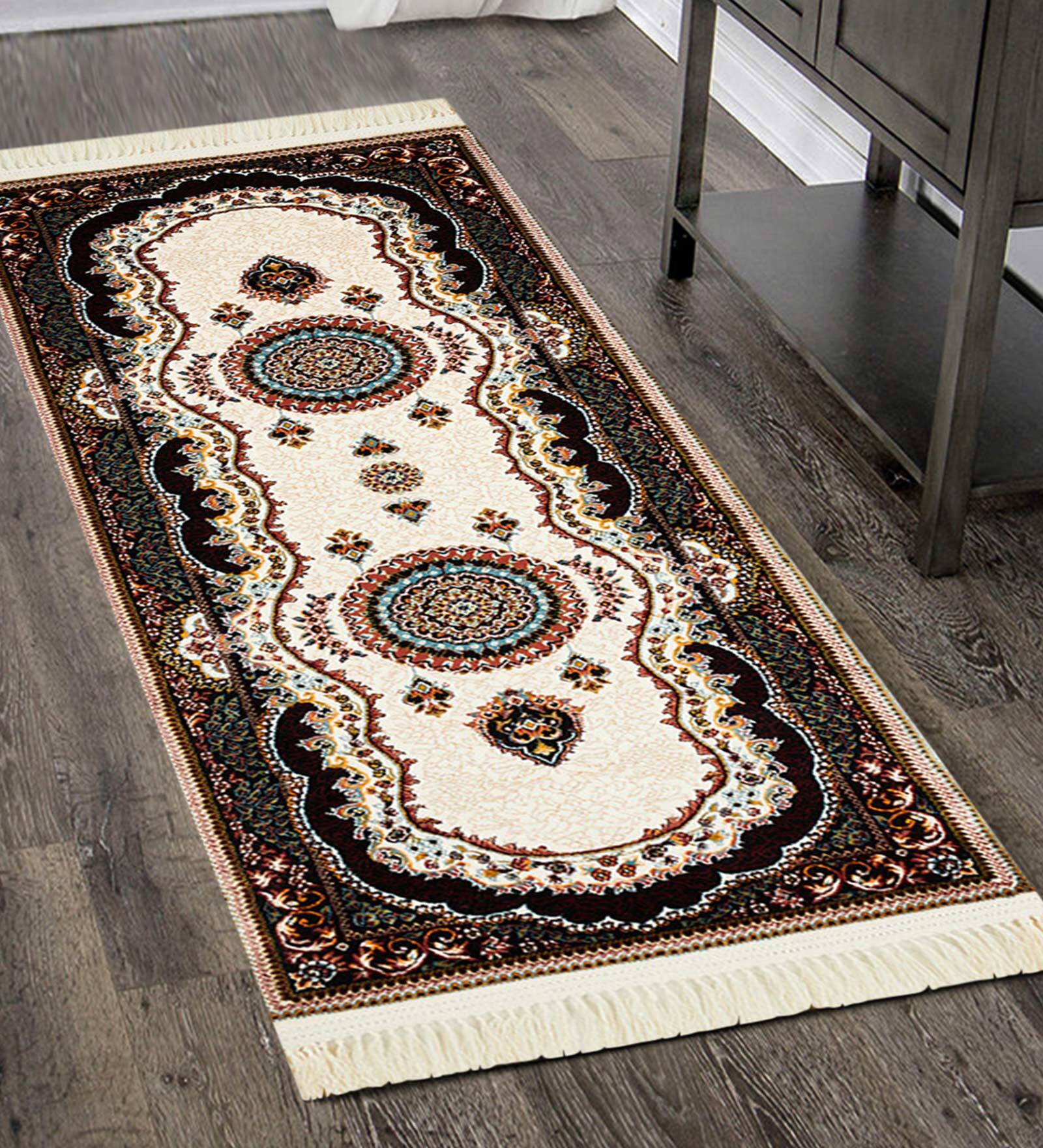 Buy Traditional Pattern Acrylic 5 x 2 Feet Machine Made Runners by ...