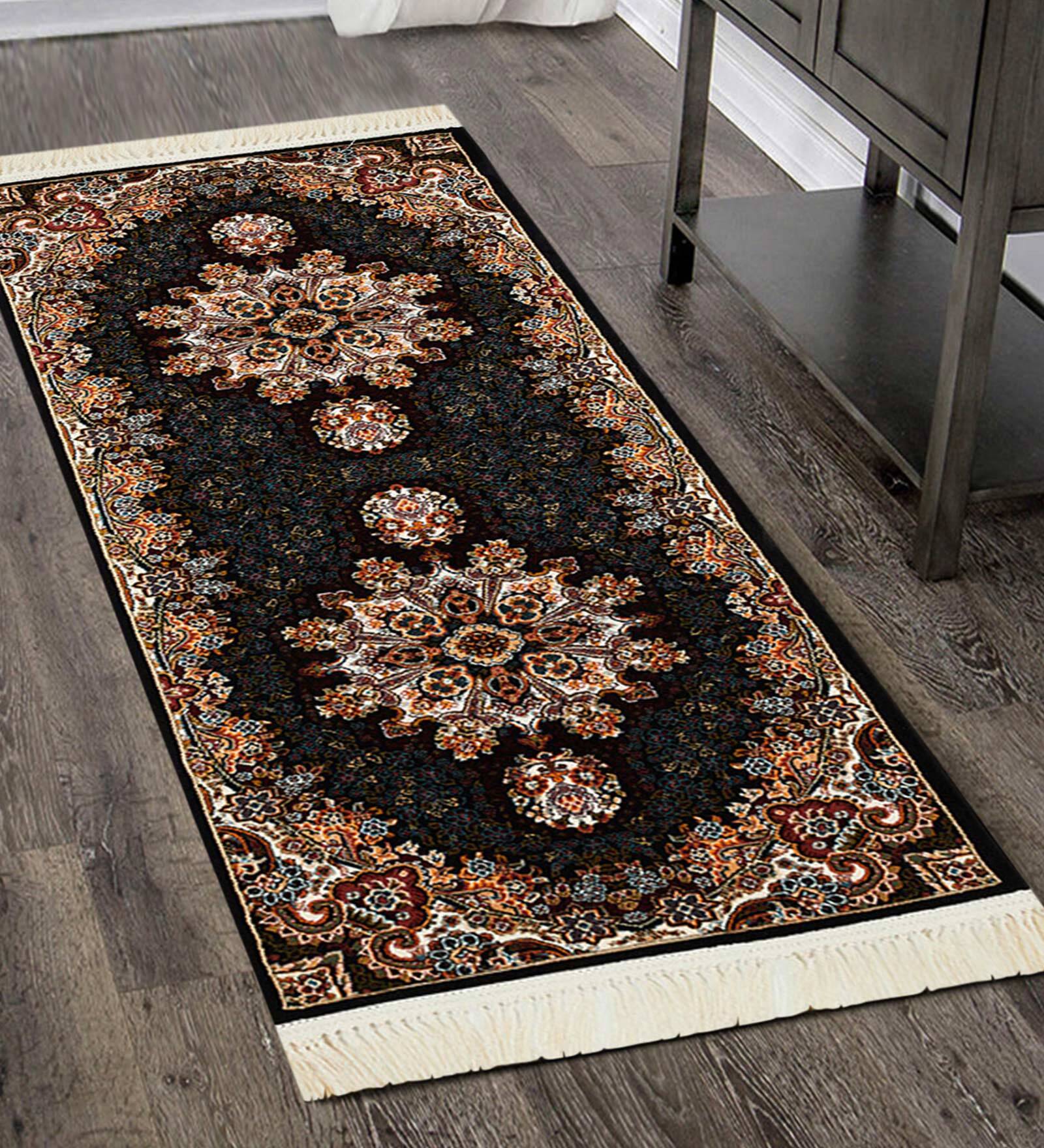 Buy Traditional Pattern Acrylic 5 x 2 Feet Machine Made Runners by ...