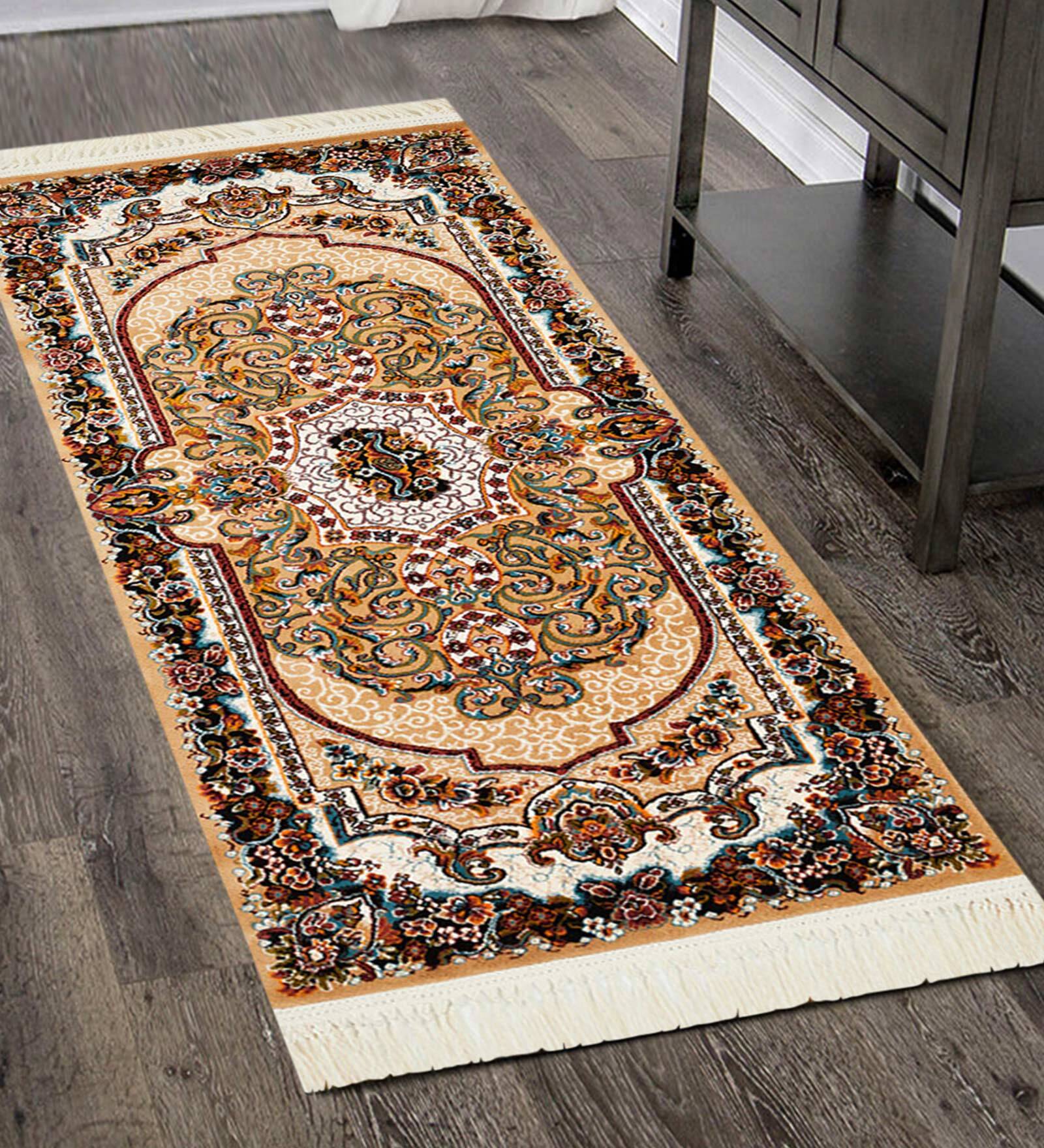 Buy Traditional Pattern Acrylic 5 x 2 Feet Machine Made Runners by ...