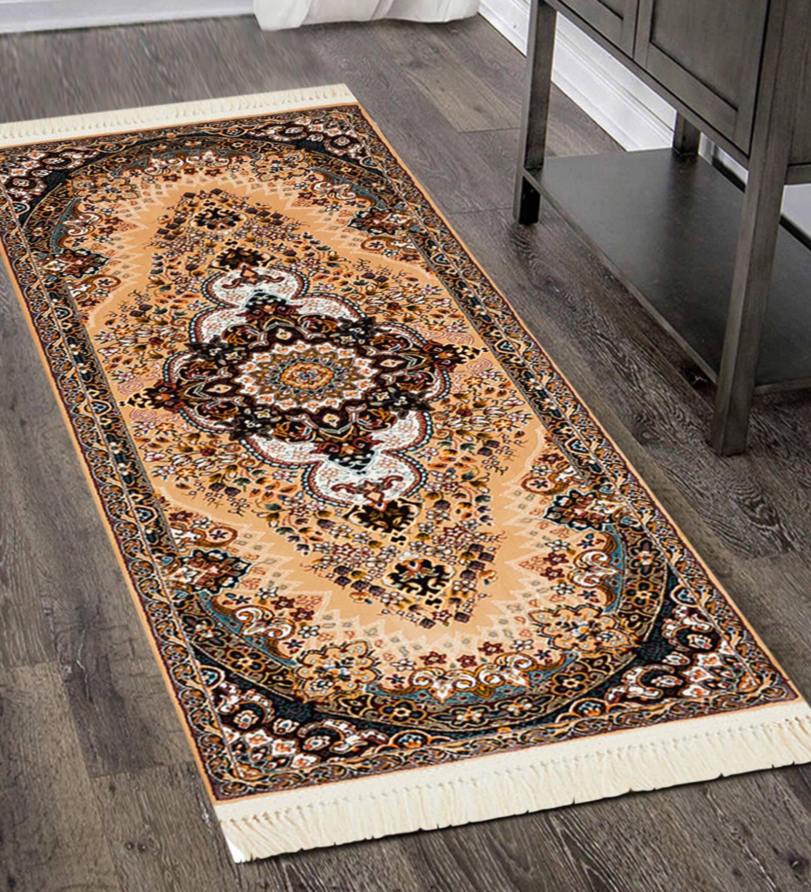 Buy Traditional Pattern Acrylic 5 x 2 Feet Machine Made Runners by ...