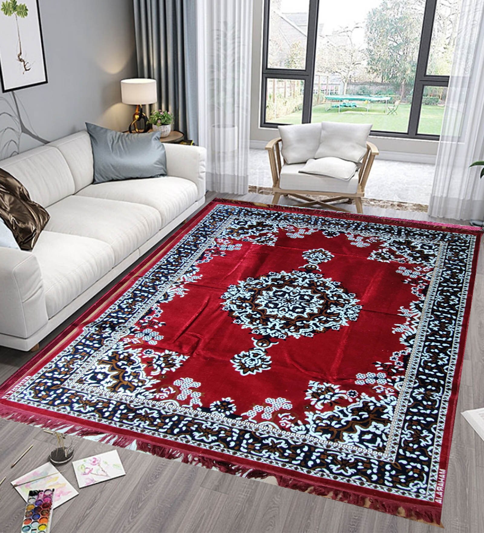 Buy Traditional Pattern Polyester Machine Made 5 X 7 Feet Carpet at 41% ...