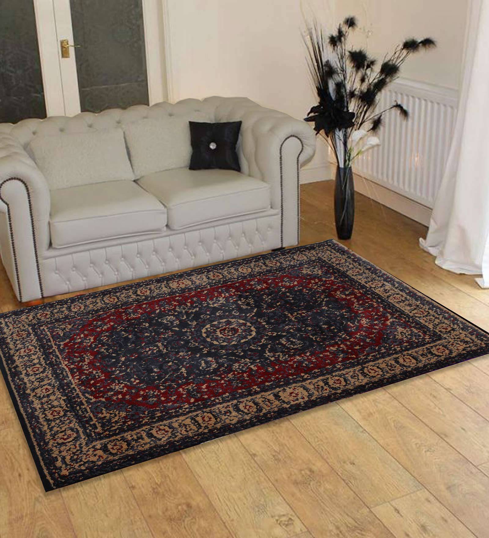Buy Blue Persian Polyester 6 ft x 9 ft Hand Tufted Carpet at 37% OFF by ...