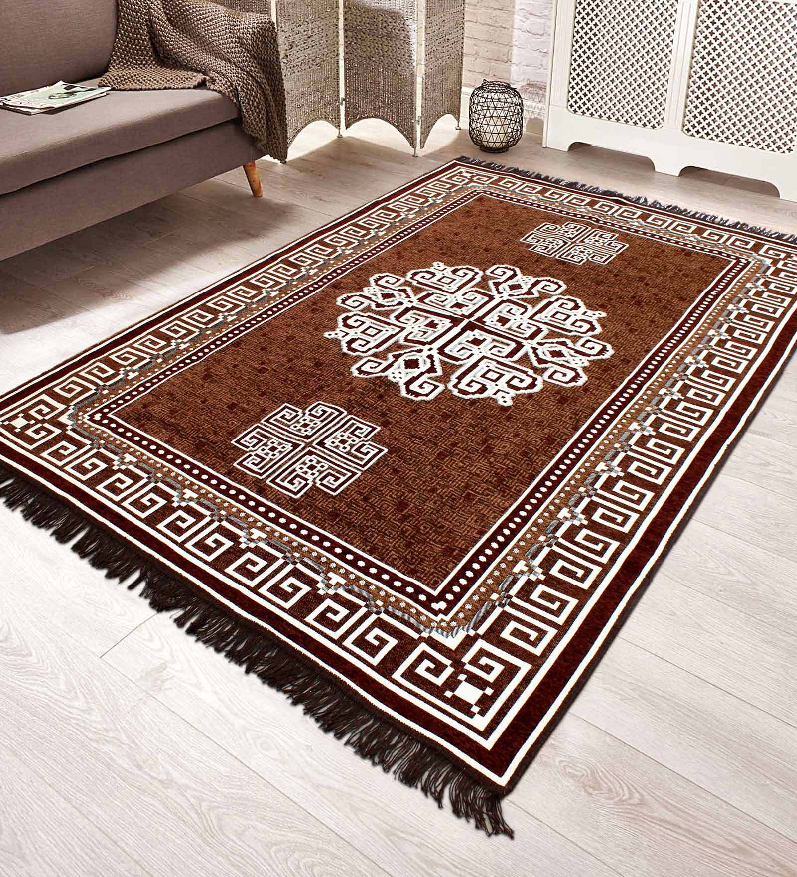 Buy Brown Polyester Vintage 5 X 7 Feet Machine Made Carpet at 60% OFF ...