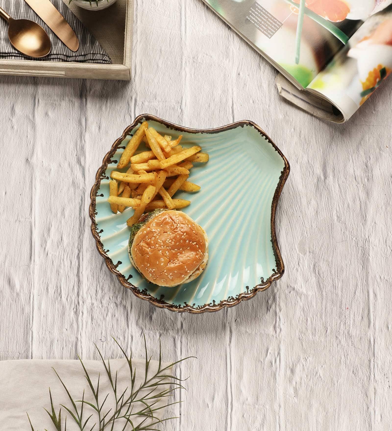 Buy Tranquil Pastel Green 10 Inch Ceramic Appetizer Platter at 32% OFF ...