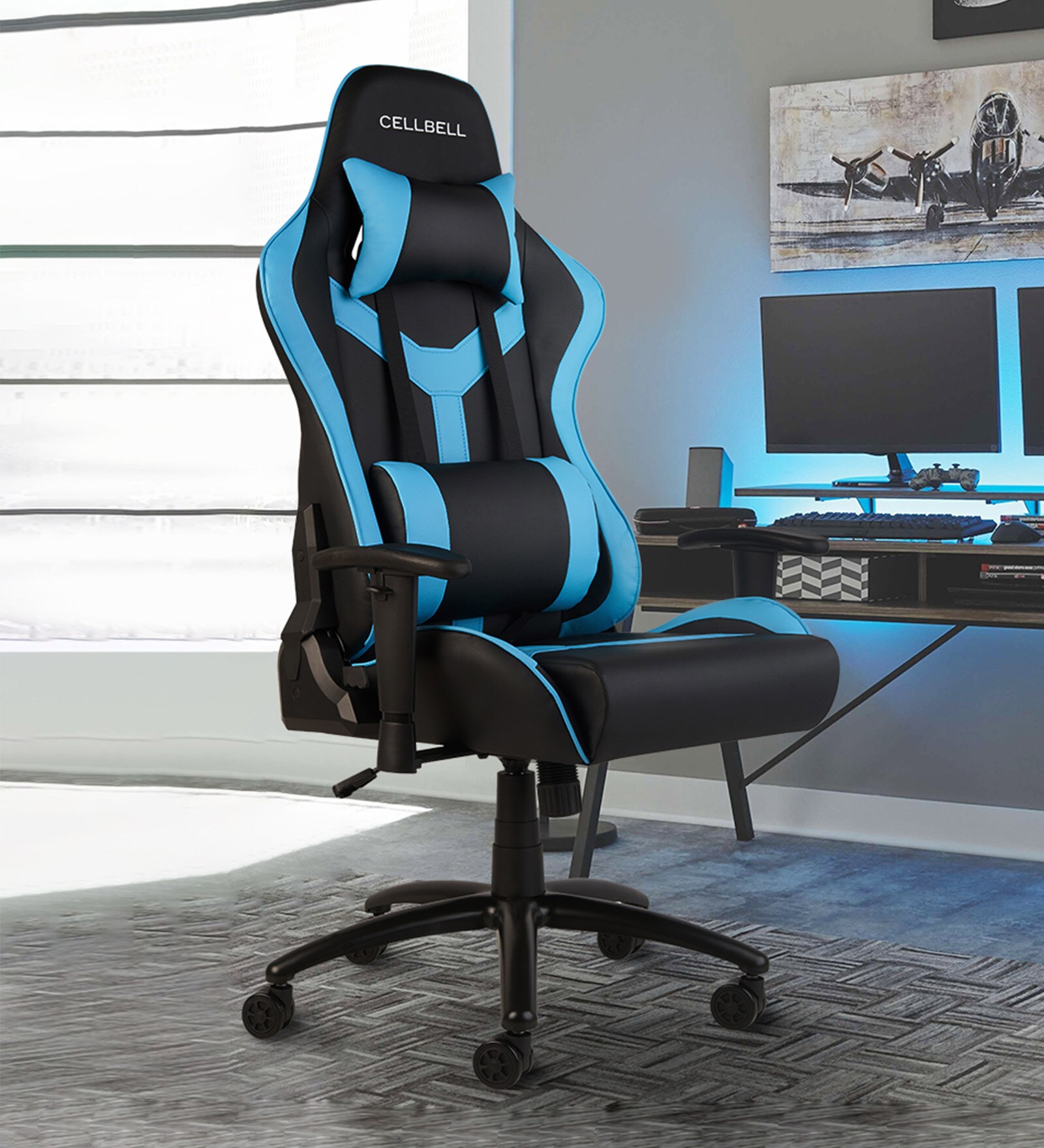 Buy Transformer Leatherette Gaming Chair in Blue Colour at 68% OFF by ...