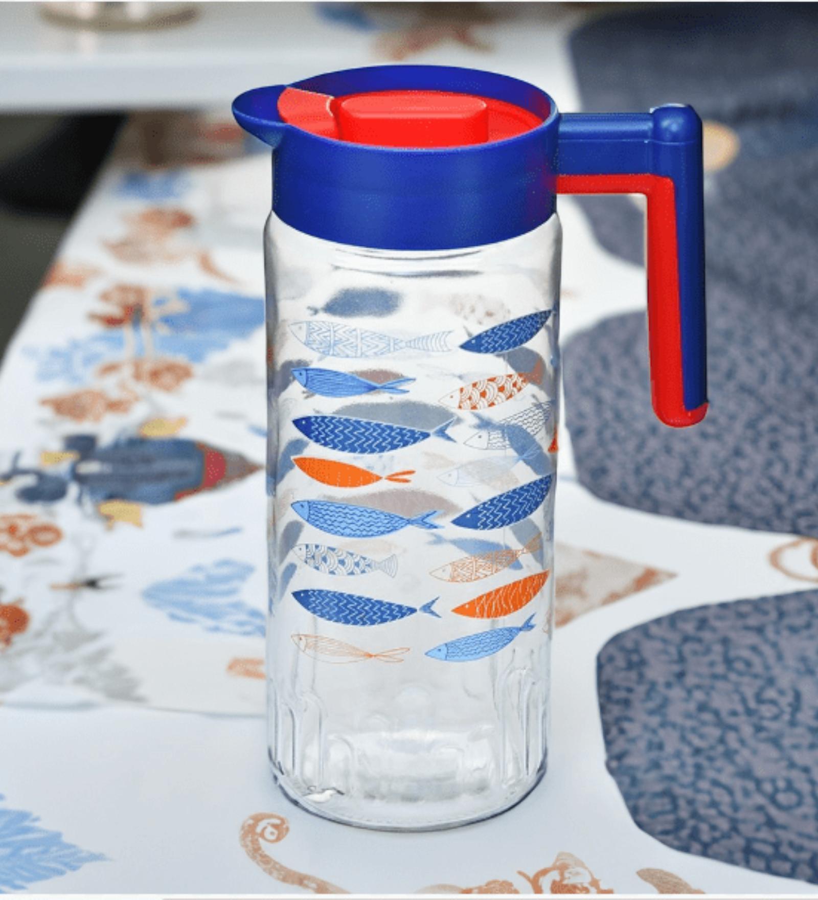Buy Transparent 1460 ml Glass Water Jug (Blue) at 50% OFF by @home ...