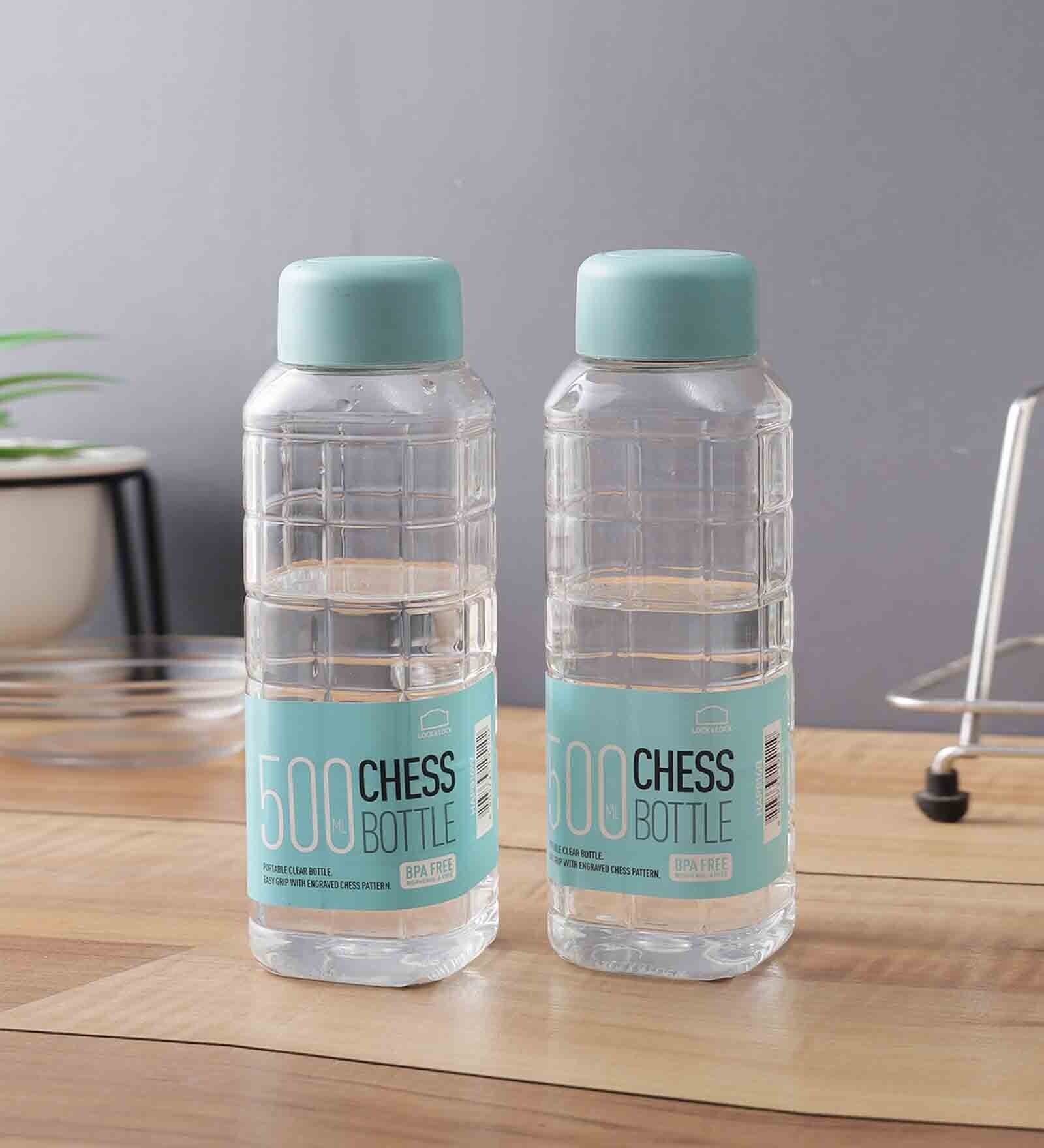 Buy Transparent Plastic Chess With Blue Lid (Set of 2) 500ml Water ...