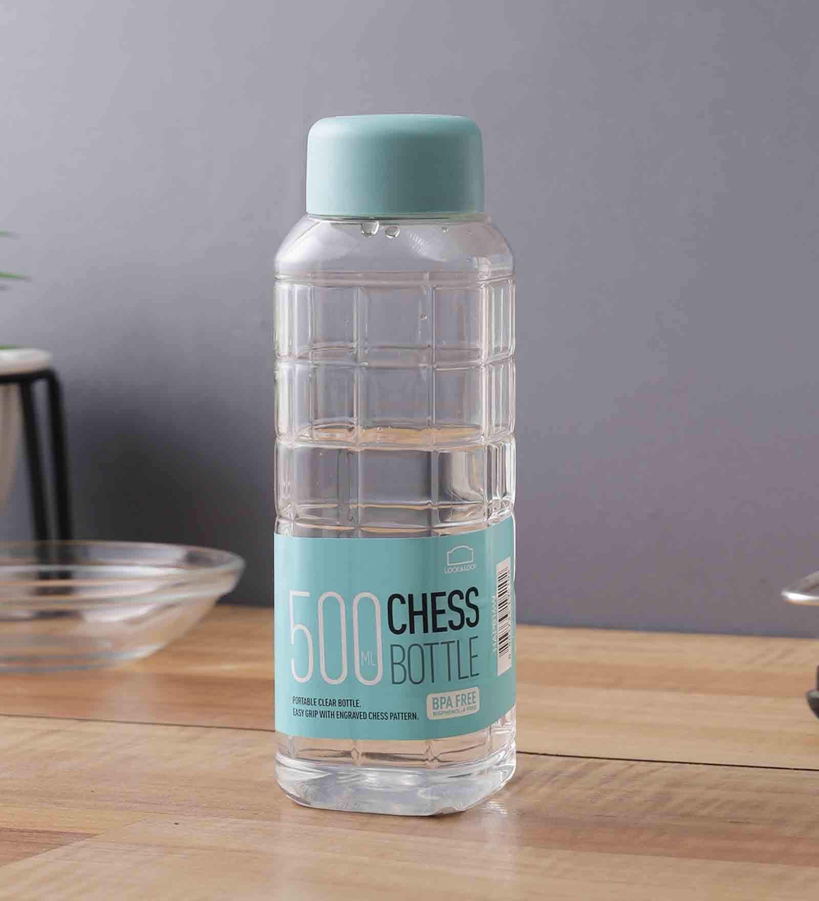 Buy Transparent Plastic Chess With Blue Lid 500 ml Water Bottle at 100% ...