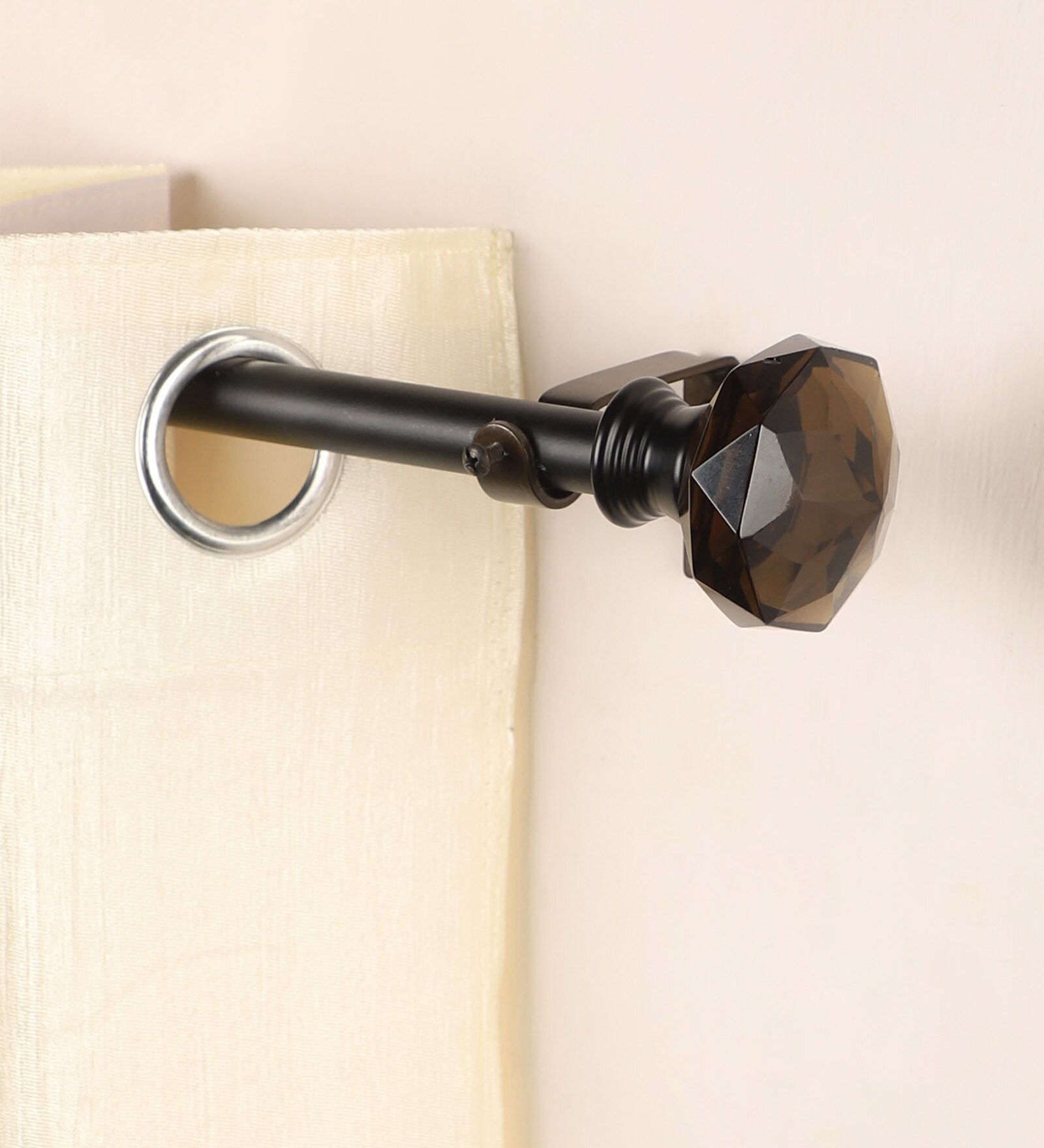 Buy Transparent Powder Coated Iron Curtain Rod (48 to 88 Inches) With ...