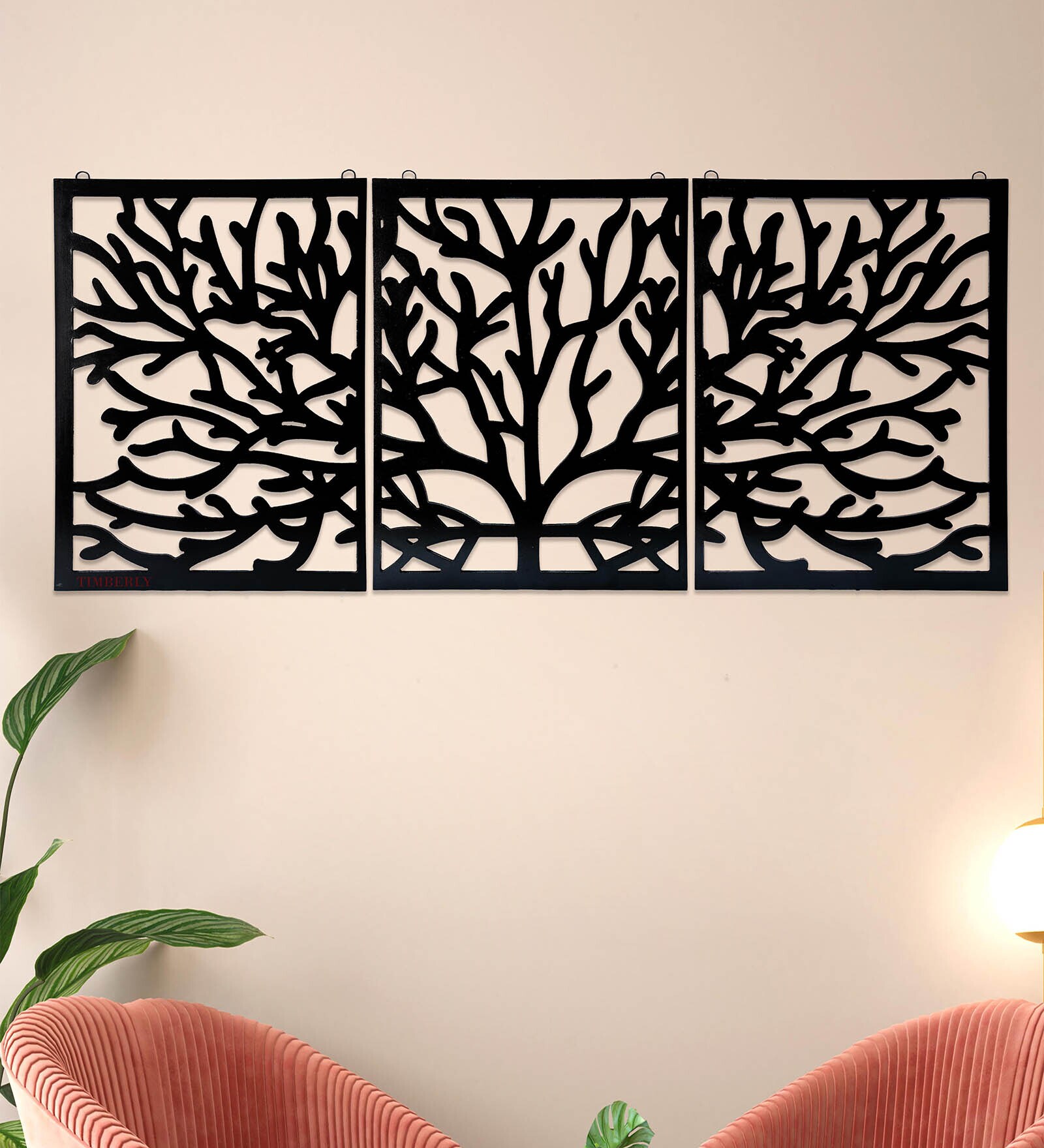 Buy Tree Design MDF Wall Art Panel in Black Colour by Timberly at 64% ...