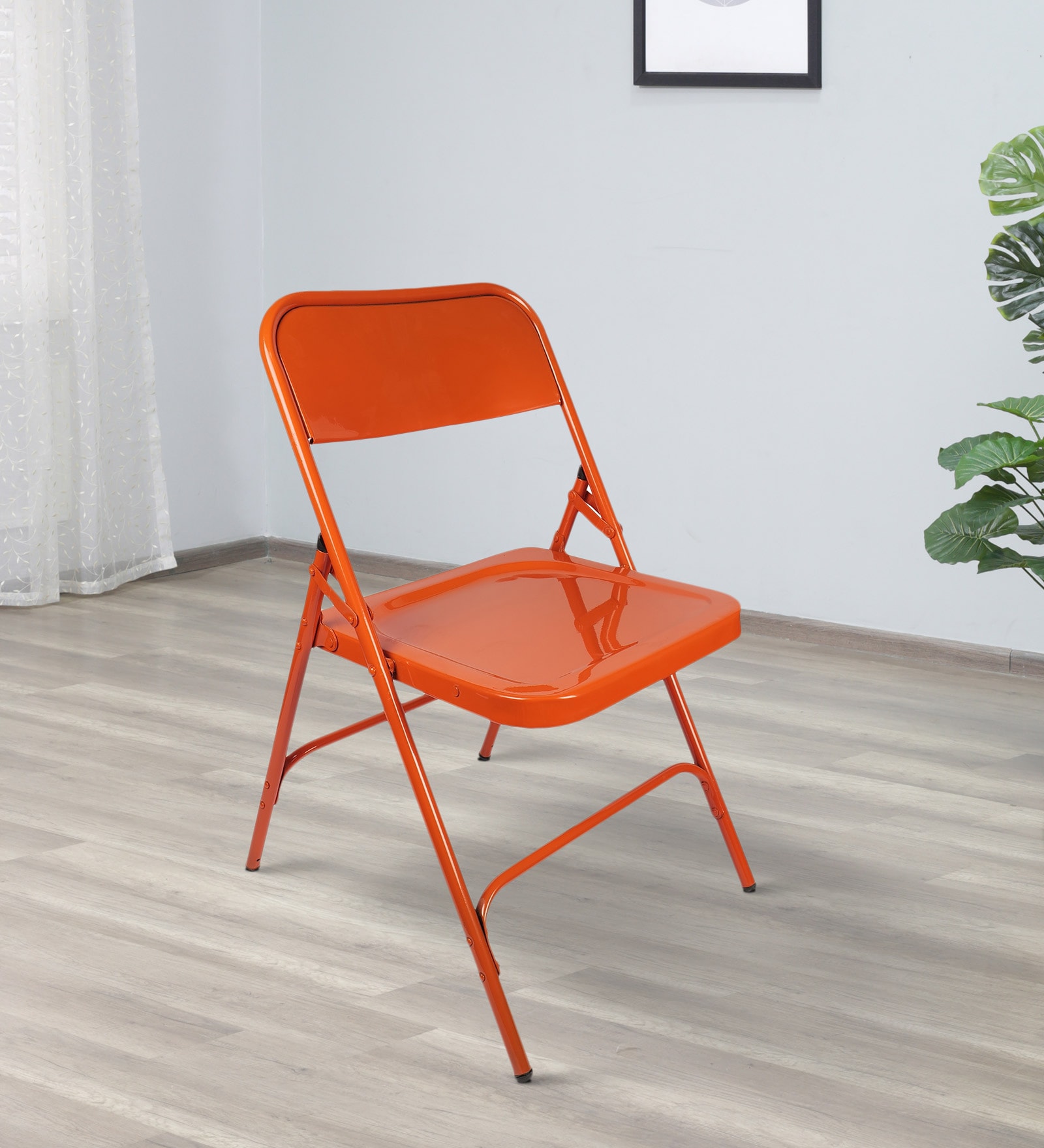 Buy Trendy Metal Folding Chair in Orange Colour at 4% OFF by Grandwill ...