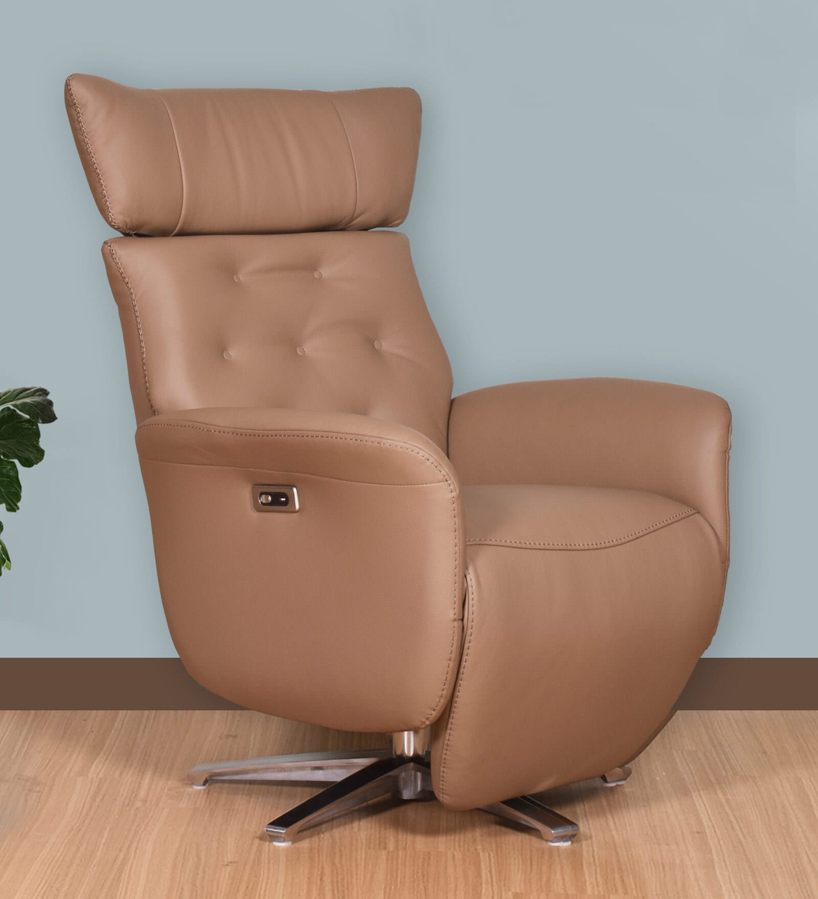 Buy Trendy Leatherette Revolving Motorized Chair In Cappuccino Colour ...