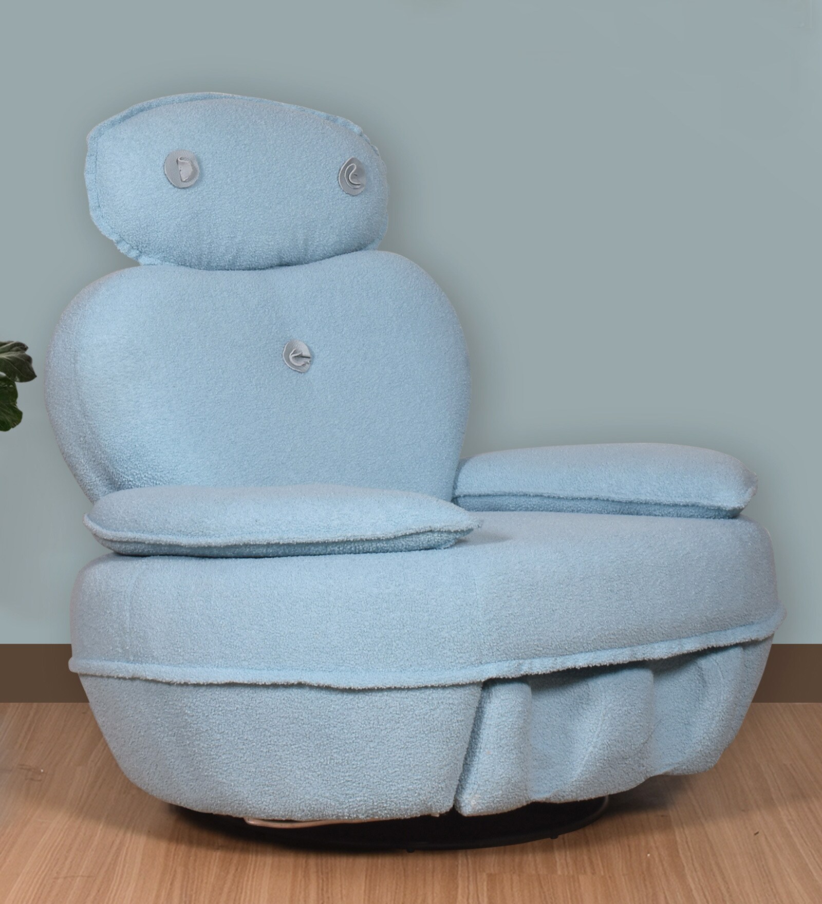 Buy Trendy Functional Rocking & Revolving Motorized Recliner In Blue ...