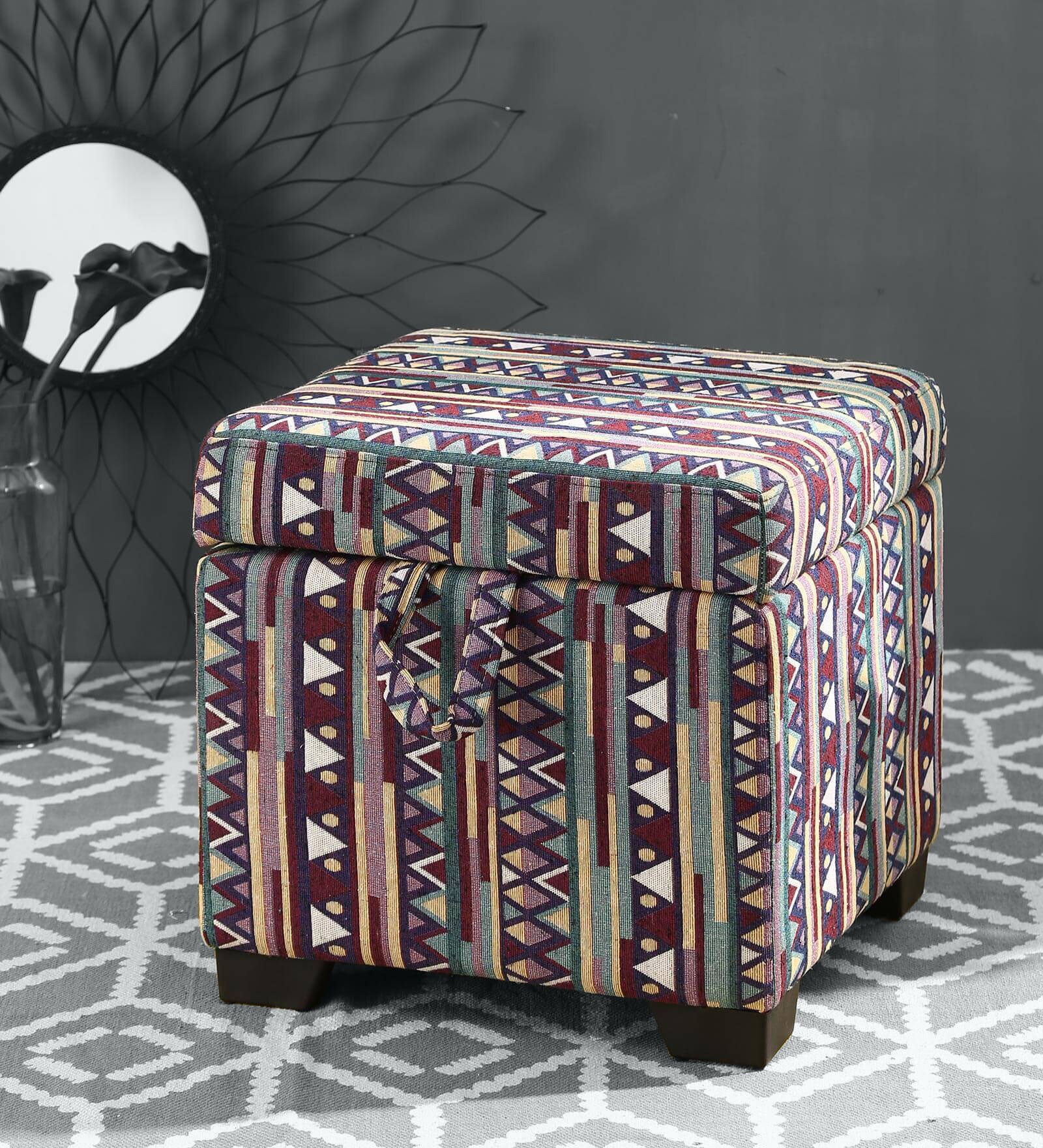 Buy Trendy Upholstered Ottoman With Storage In Multicolour at 11% OFF ...