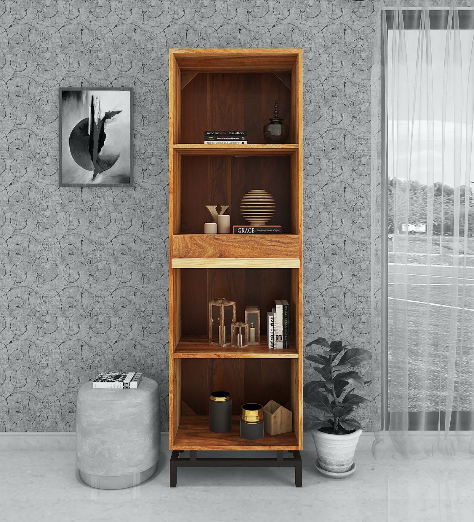 Buy Trestle Solid Wood Book Shelf in Natural Acacia Finish at 1% OFF by ...