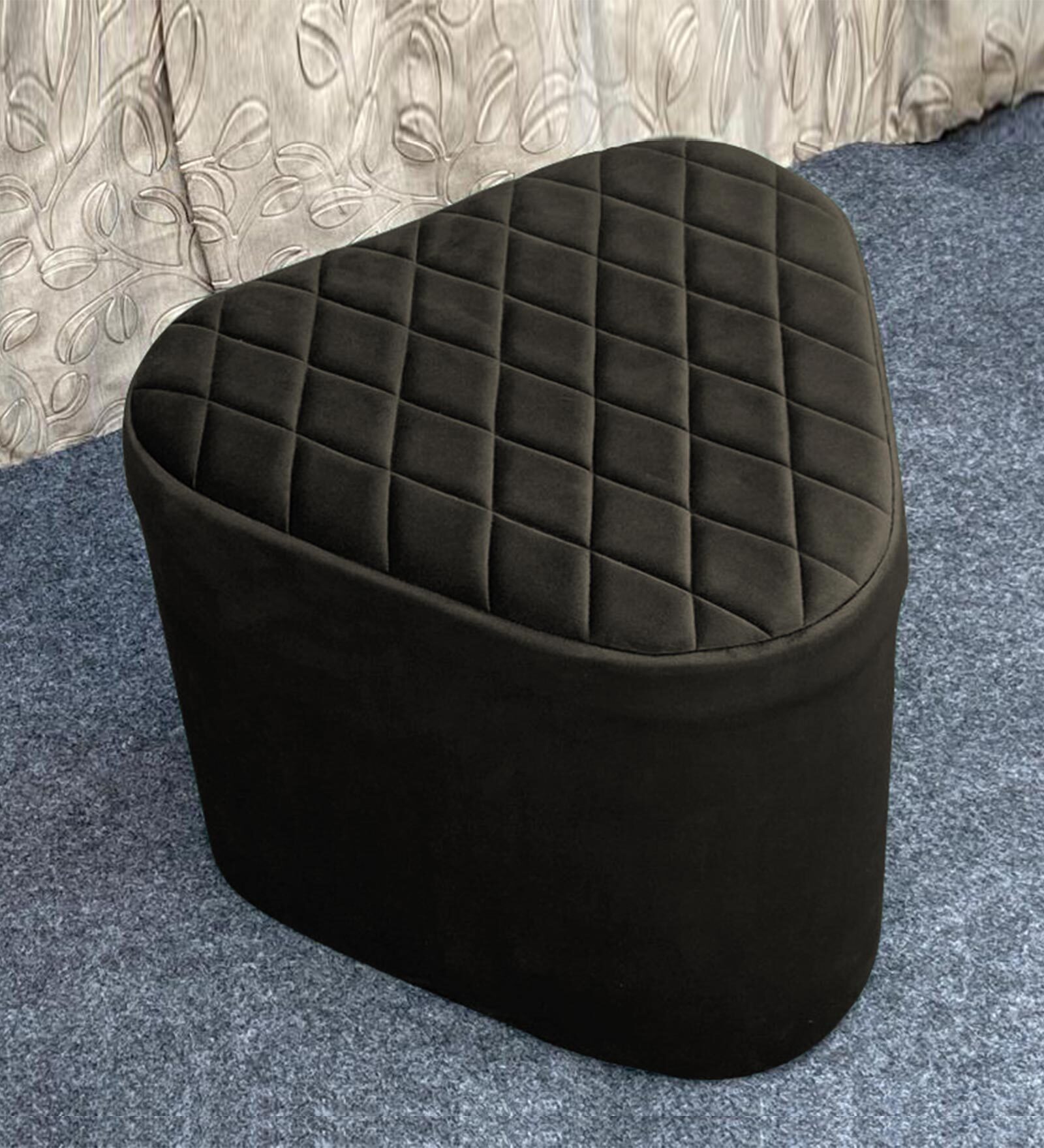 Buy Triangle Fabric Pouffe in Black Colour at 31% OFF by Lushlin ...