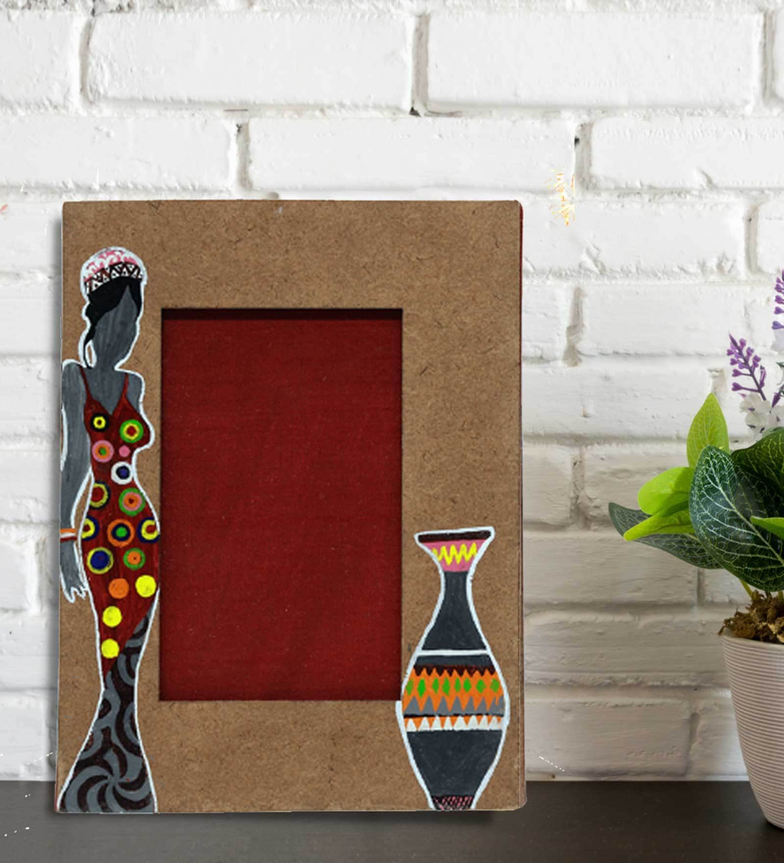 Buy Tribal Art Painted Brown & Green Engineered Wood Photo Frams at 20% ...