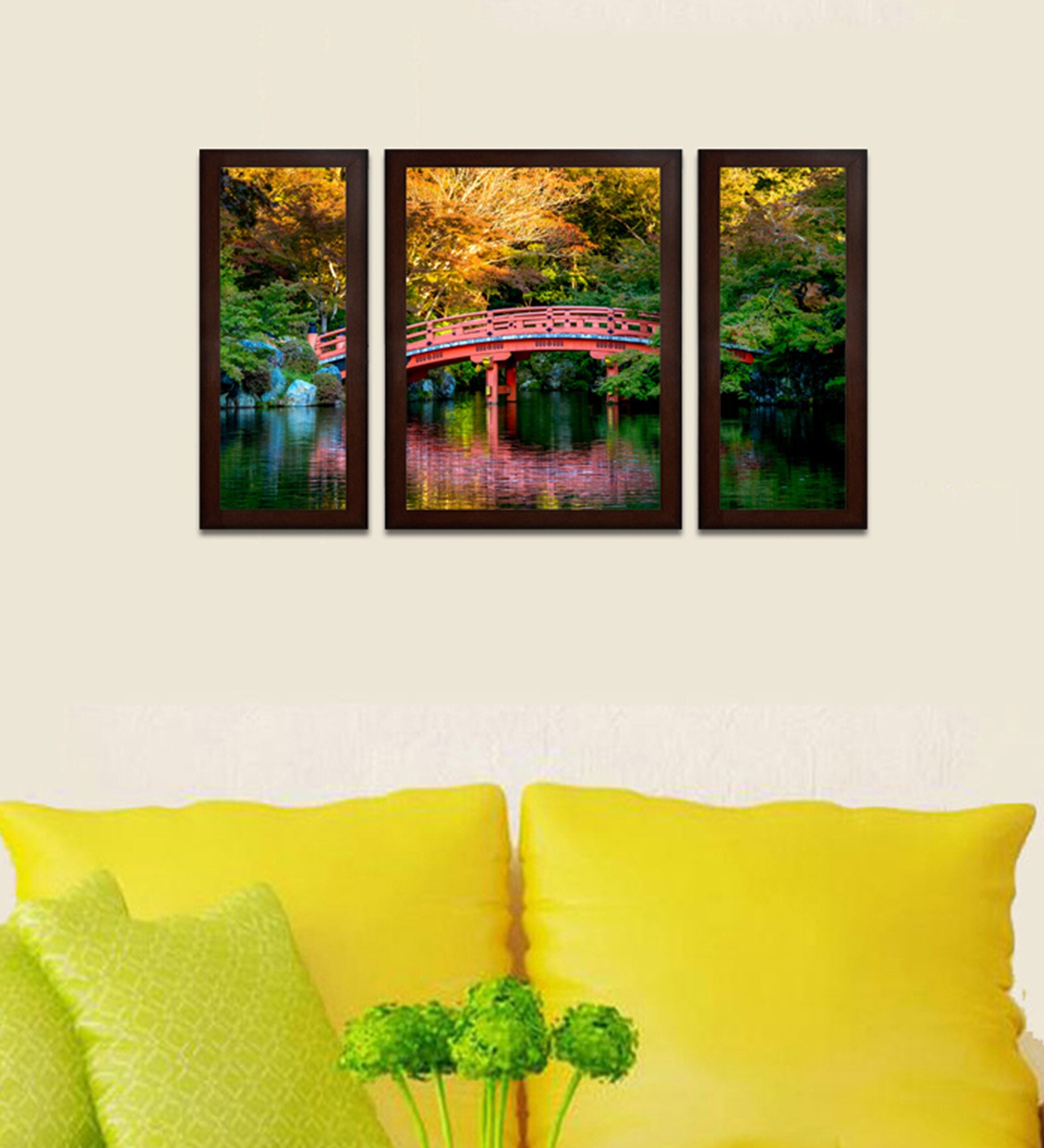 Buy Tributary MDF Set of 3 Wall Art Panels at 36% OFF by Wens | Pepperfry