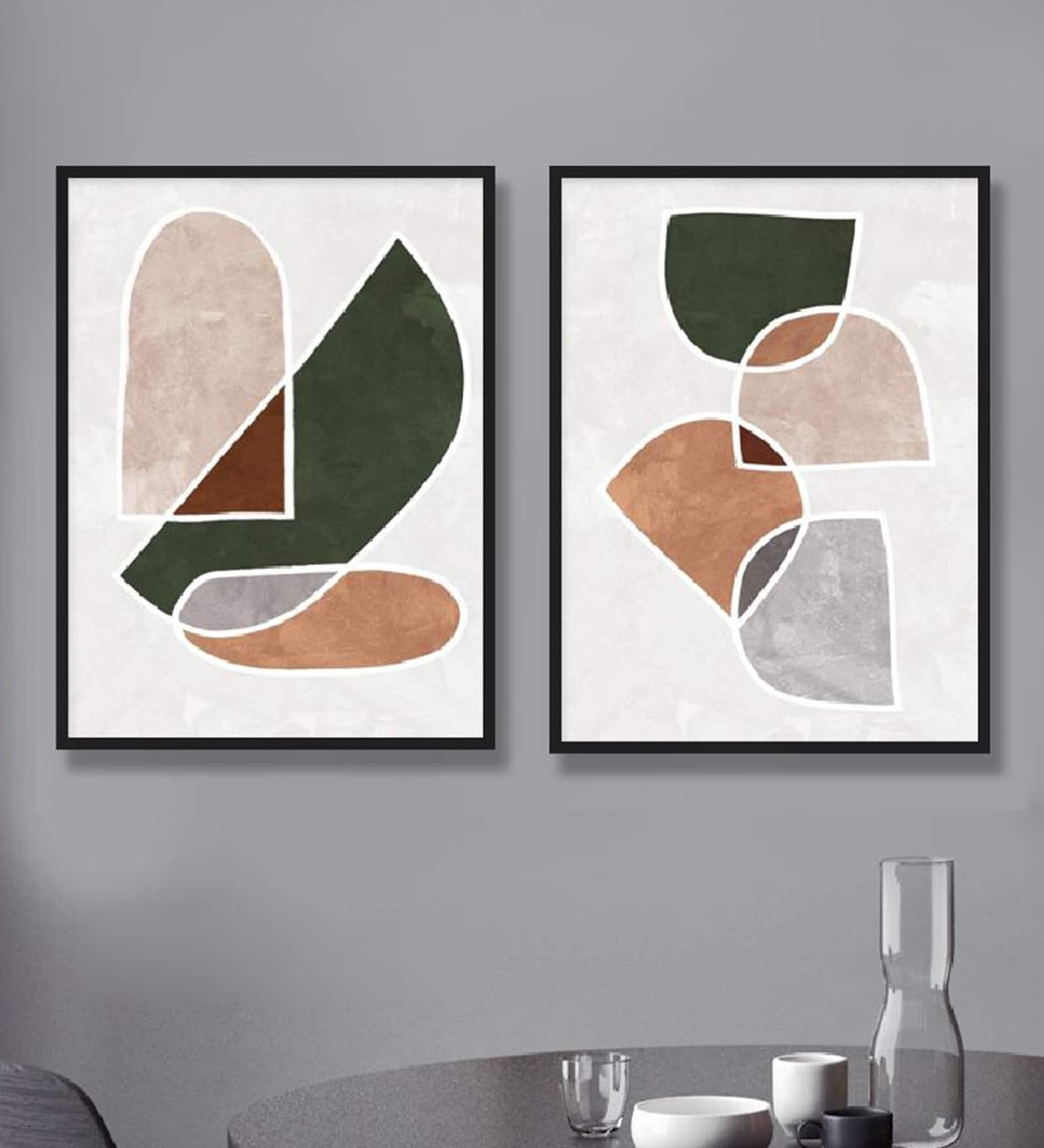 Buy Trilogy Green Canvas Framed Art Print Set of 2 at 20% OFF by ...