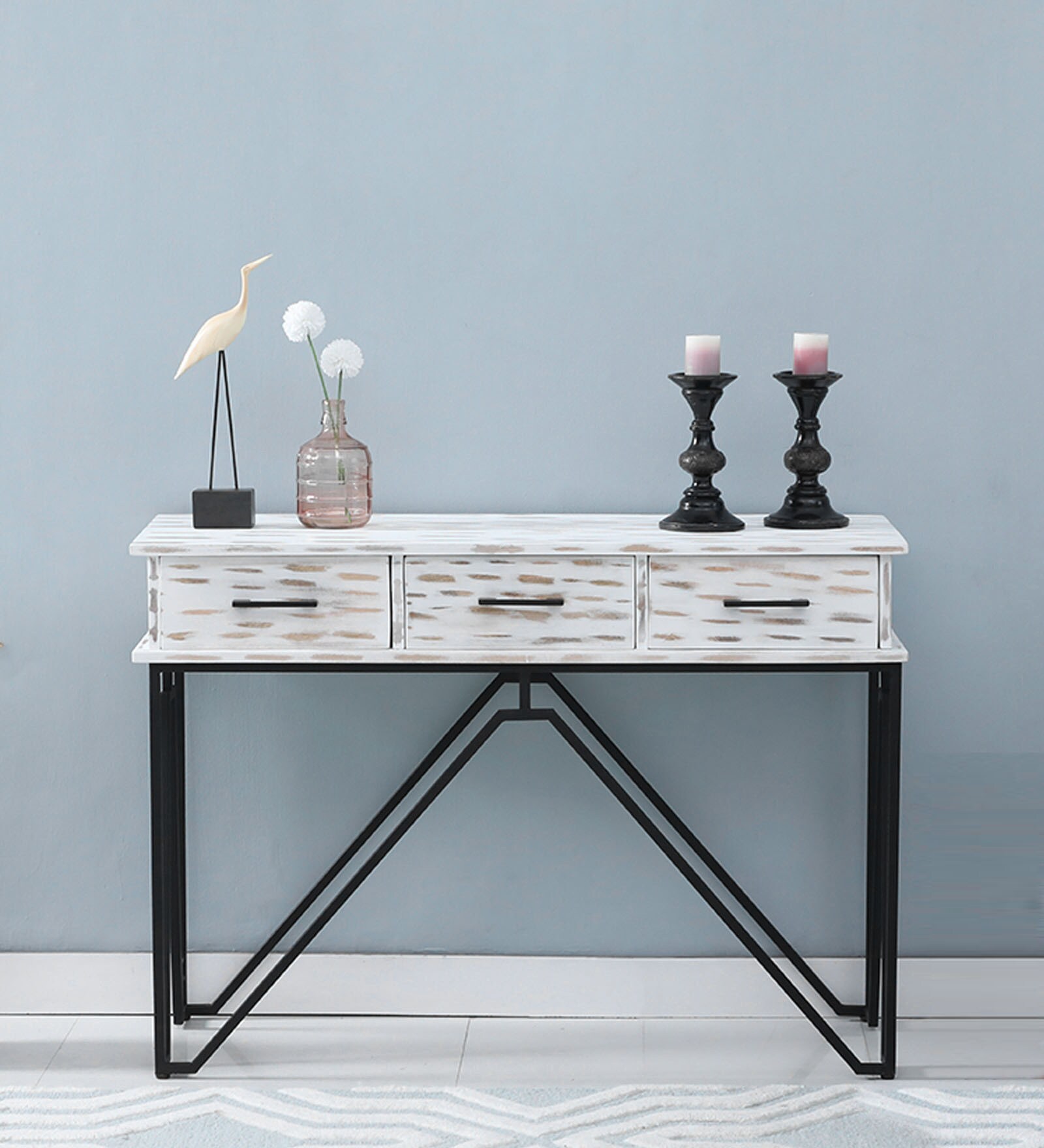 Buy Tristan Solid Wood Console Table In Distress Finish at 4% OFF by ...