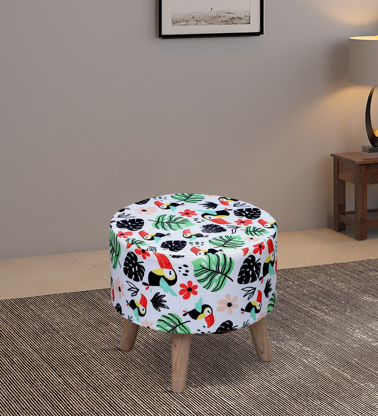 Buy Tropical Fabric Seating Stool in Multi Colour at 100% OFF by Sheen ...