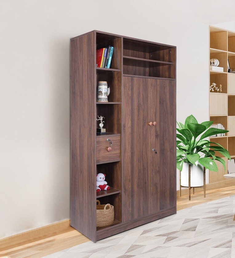 Buy Tree 2 Door Wardrobe in Walnut Finish Online - 2 Door Wardrobes ...