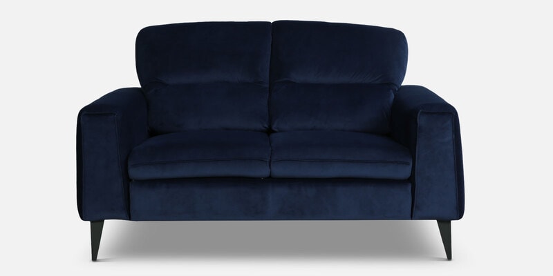 Buy Volkach Velvet 2 Seater Sofa In Blue Colour By Woodsworth Online ...