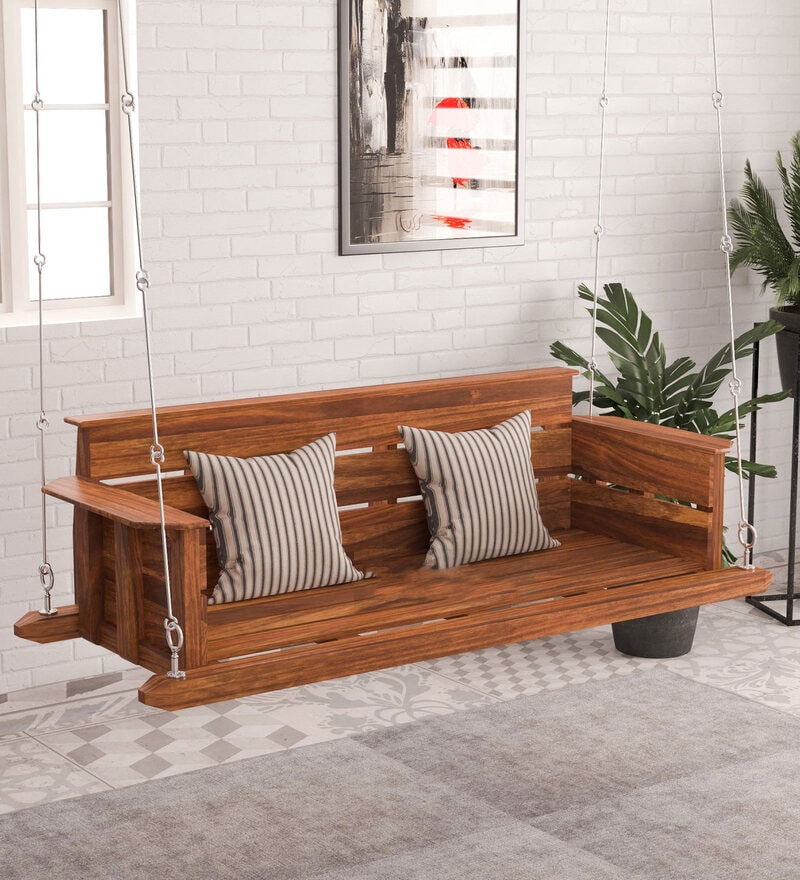 Buy Traditional Solid Wood Swings in Honey Finish by AD Planet Online ...